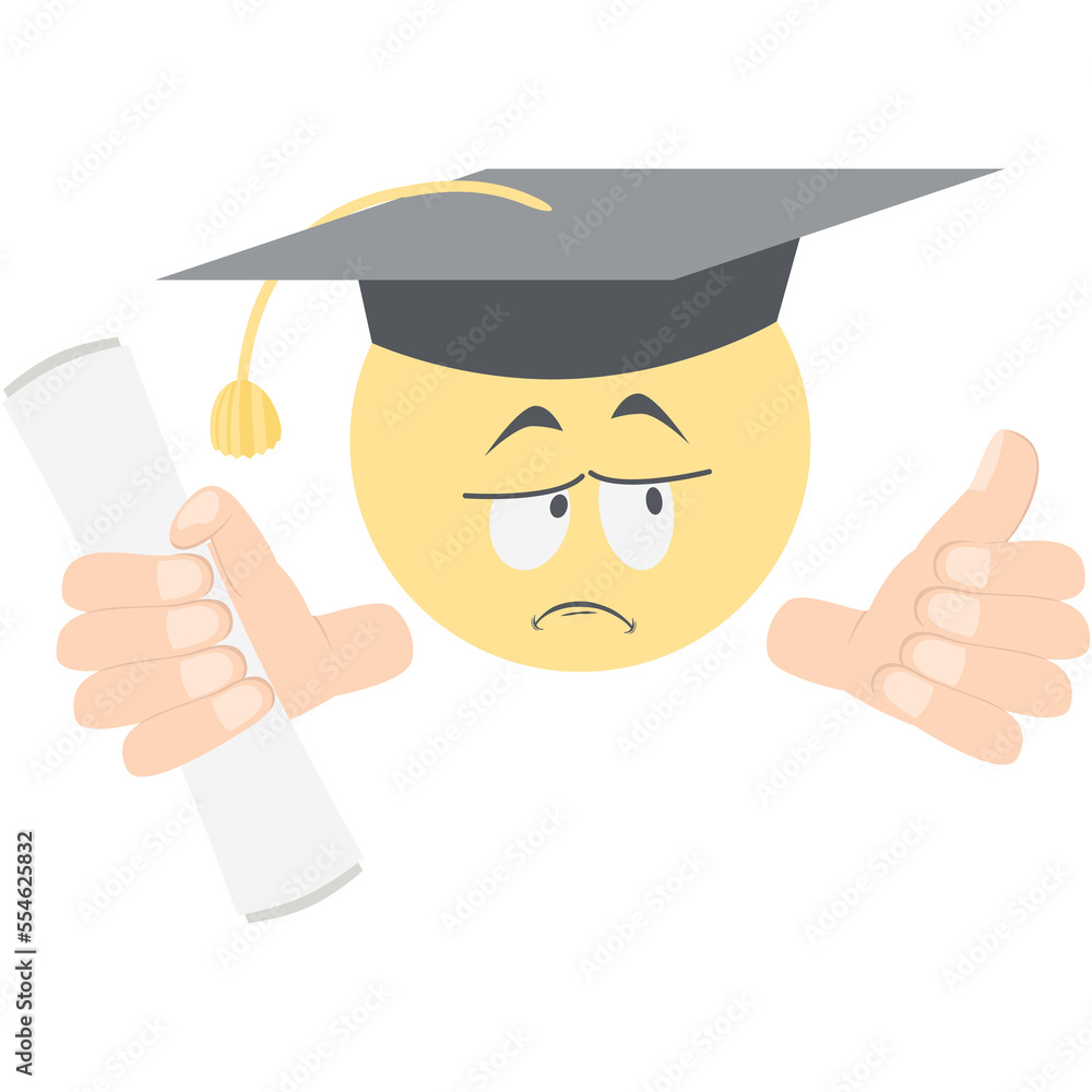 graduation head emoticon face expression collection Stock Illustration ...