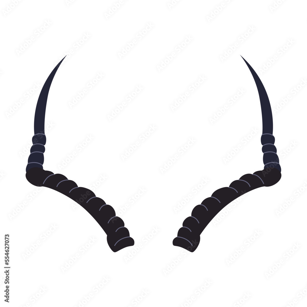 Long sharp Horns and antlers vector illustration. Horns of wild animal ...