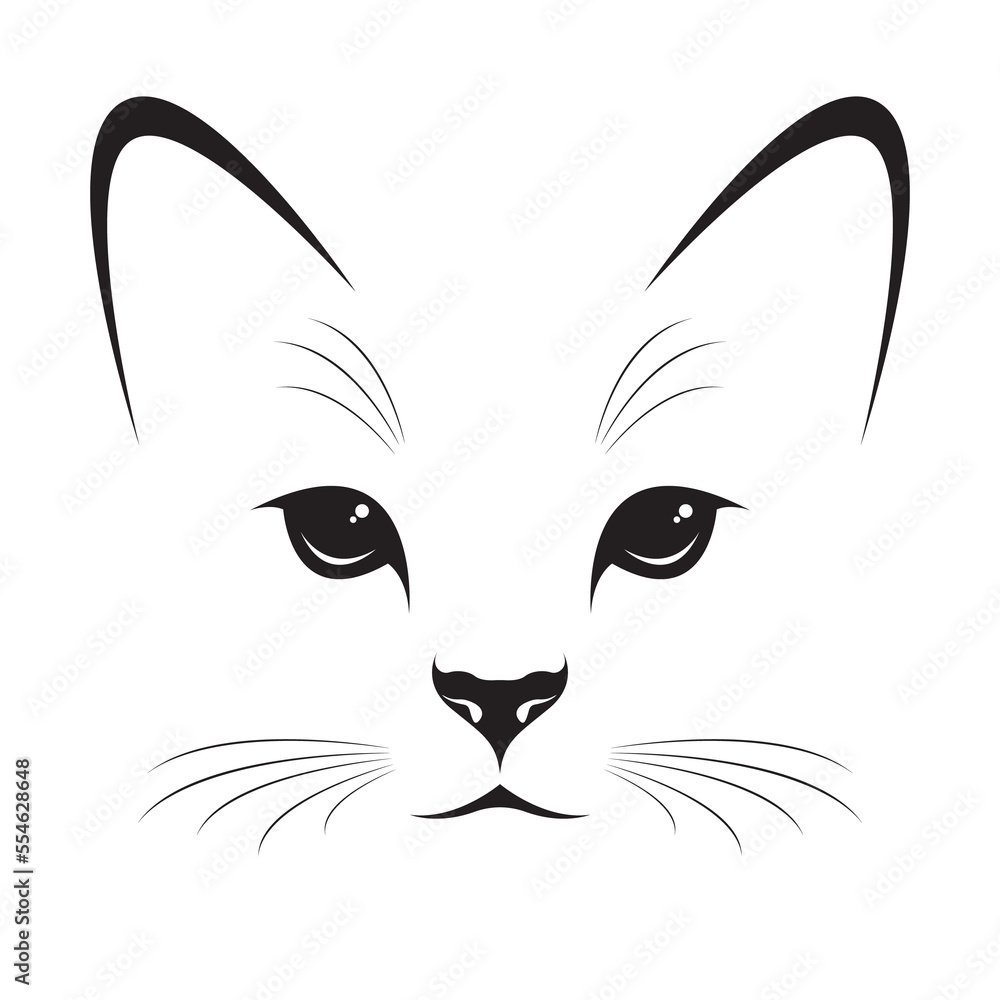 Cat face design on transparent background. Pet. Animals. Stock ...