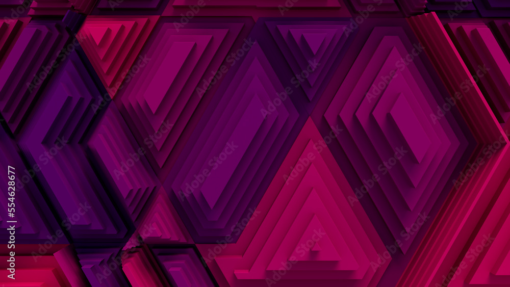 Pink and Purple Tech Background with a Geometric 3D Structure. Clean ...