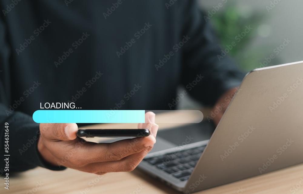 Loading Loading Bar Waiting On Virtual Interface Screen Progress Bar Loading Concept Stock