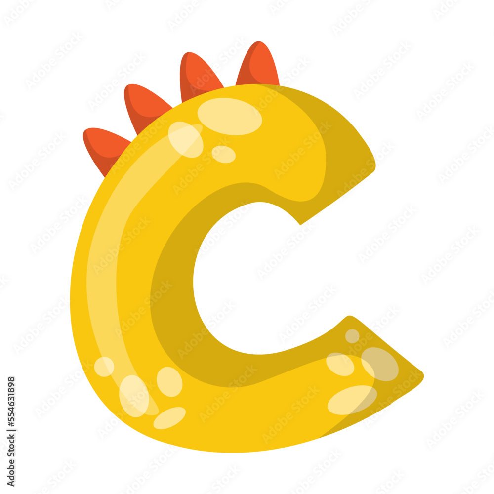Alphabet Letter C In Dinosaur Font Vector Illustration Cute Cartoon alphabet-letter-c-in-dinosaur-font-vector-illustration-cute-cartoon