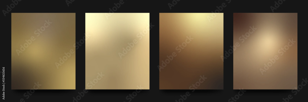 Gold Gradient backgrounds vector set. Golden Gradient wallpapers ...
