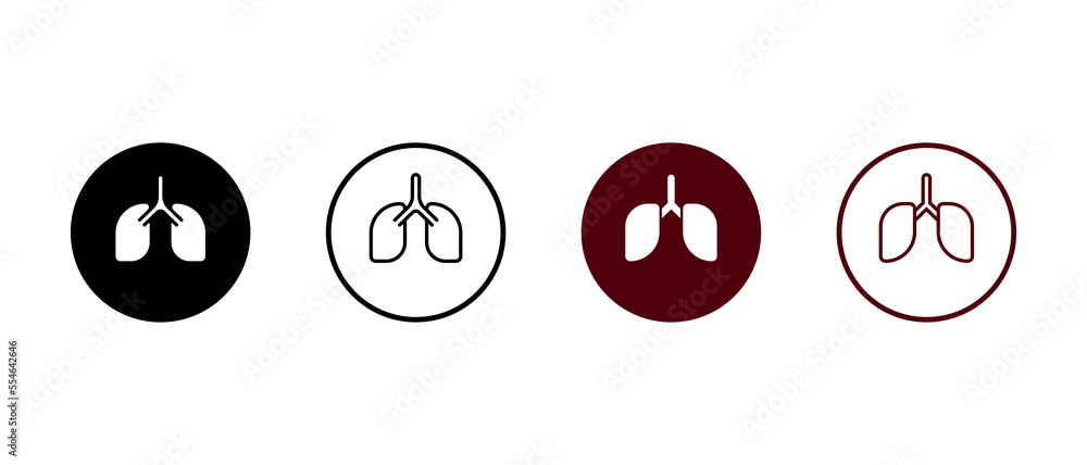lungs icon set. Lung in flat style - stock vector. Stock Vector | Adobe ...