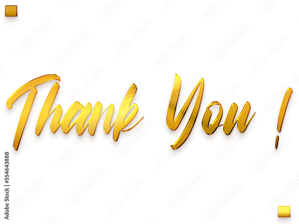 Thank You ! Transparent PNG Golden Bold Text Stock Illustration | Adobe ...