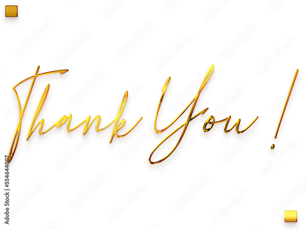Thank You ! Transparent PNG Golden Cursive Text Stock Illustration ...