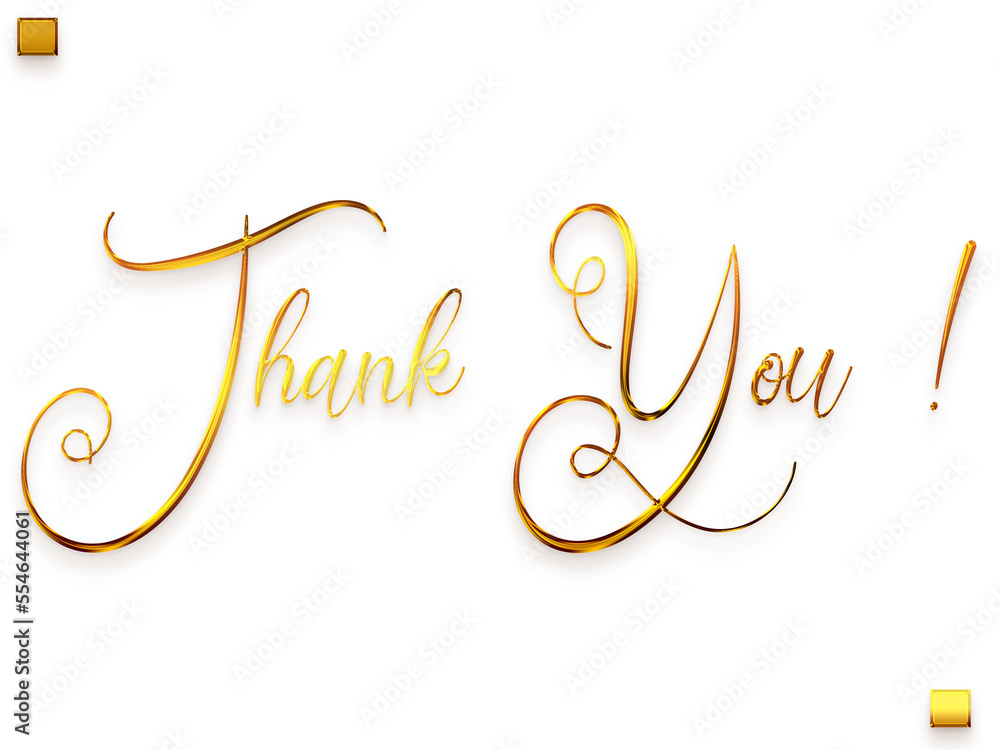 Thank You ! Transparent PNG Golden Cursive Text Stock Illustration ...