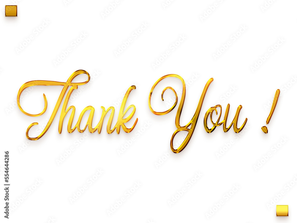 Thank You ! Transparent PNG Golden Alphabetical Text Stock Illustration ...