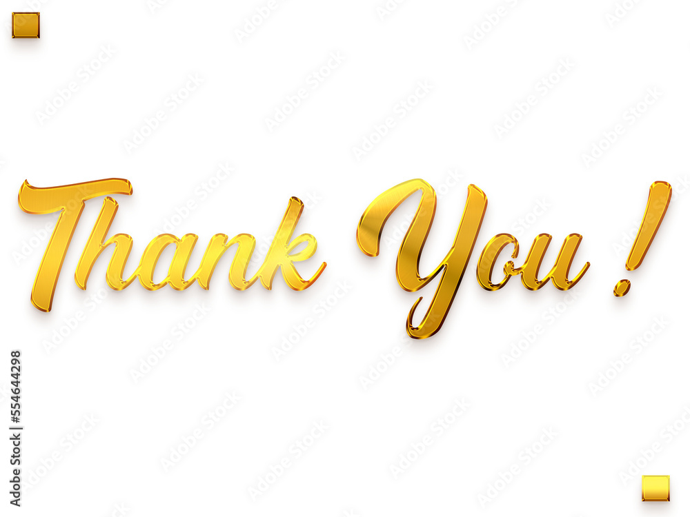 Thank You ! Transparent PNG Golden Bold Text Stock Illustration | Adobe ...