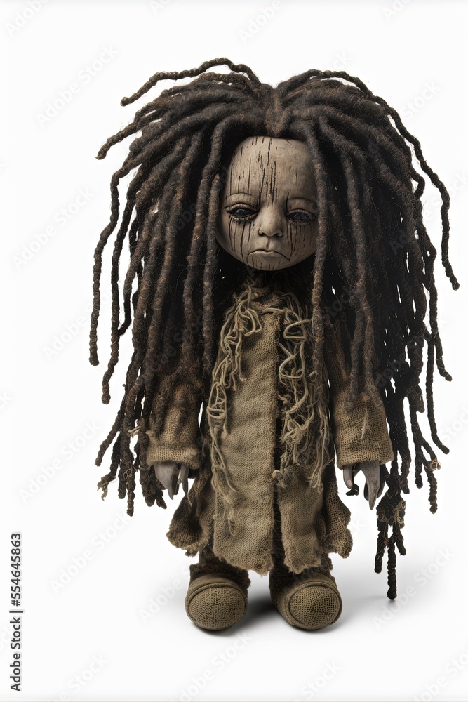 doll monster toy horror voodoo dread on white background ephemera, junk ...