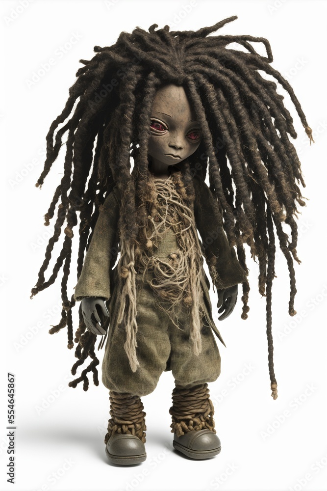 doll monster toy horror voodoo dread on white background ephemera, junk ...