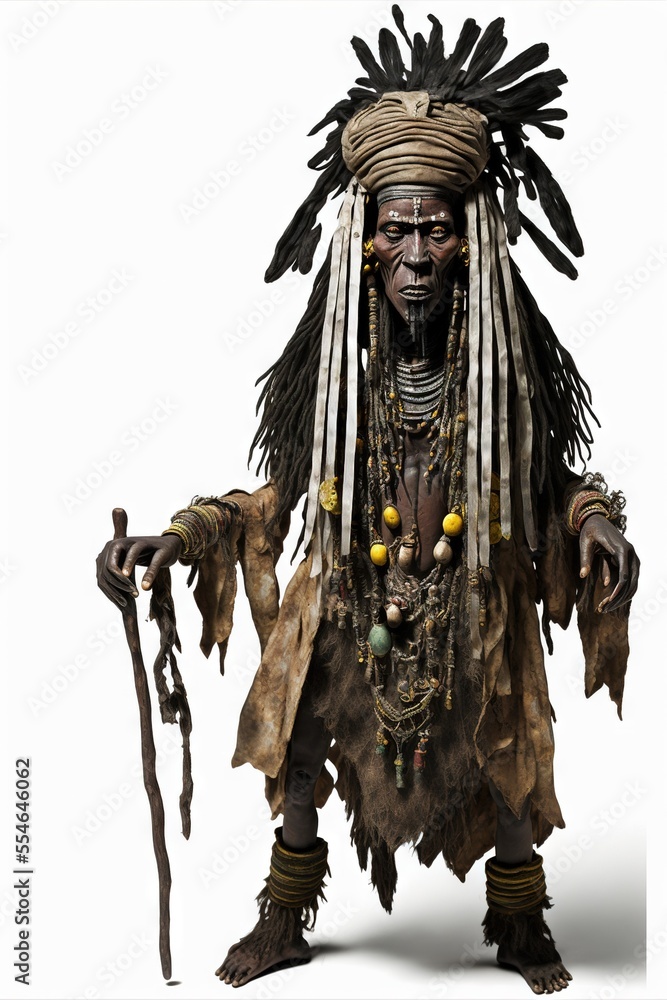 doll monster toy horror shaman african on white background ephemera ...