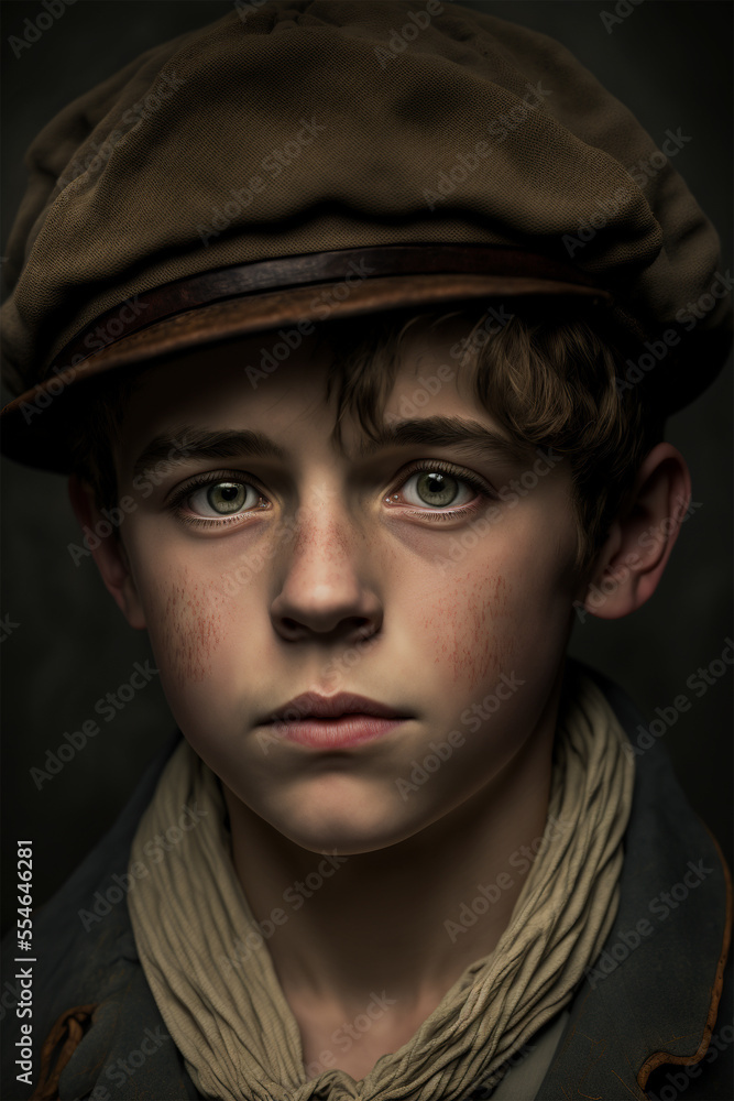 Generative AI illustration of Oliver Twist Stock Illustration | Adobe Stock