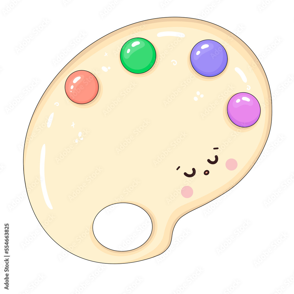 kawaii color palette isolated on transparent background Stock ...