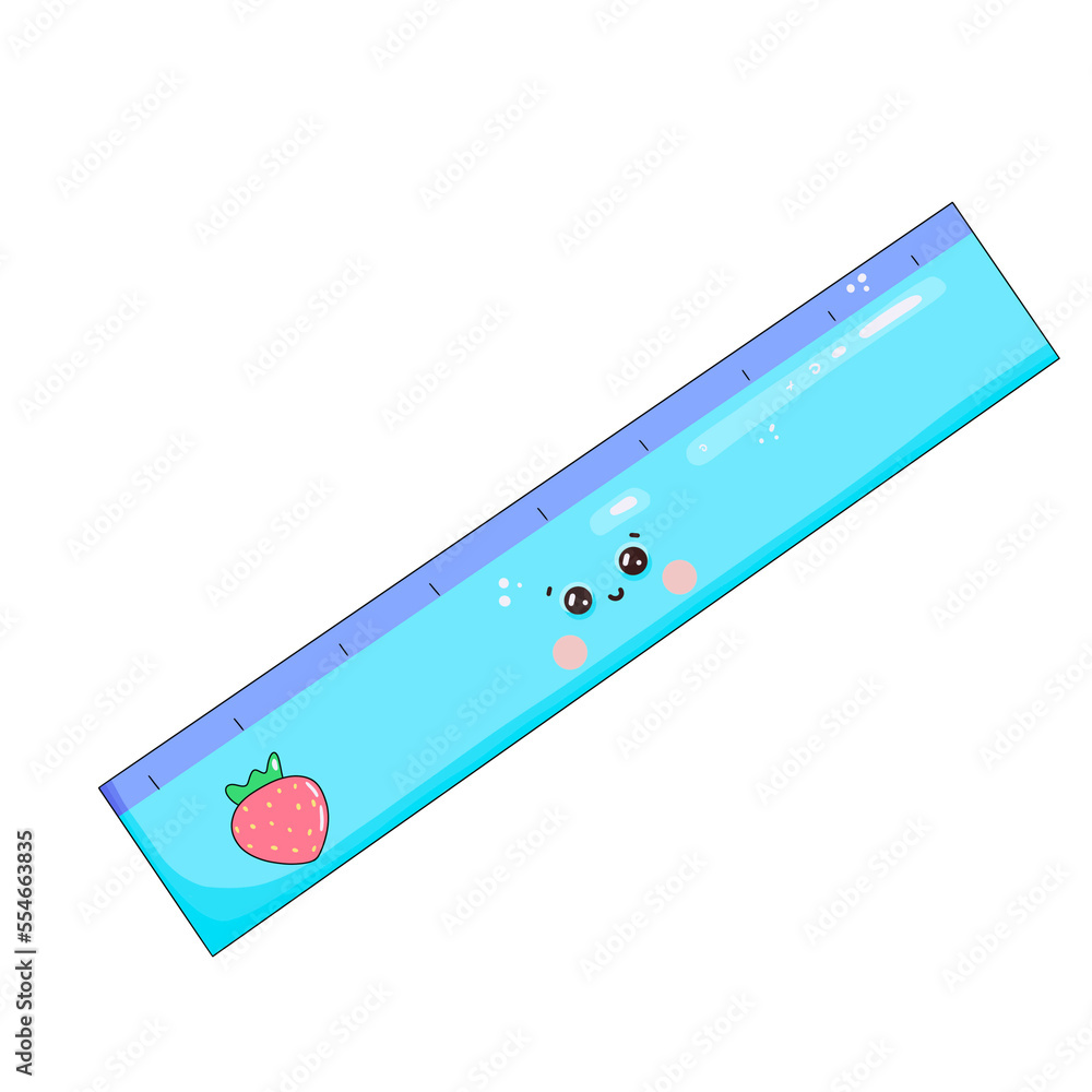 kawaii ruler isolated on transparent background Stock Illustration ...