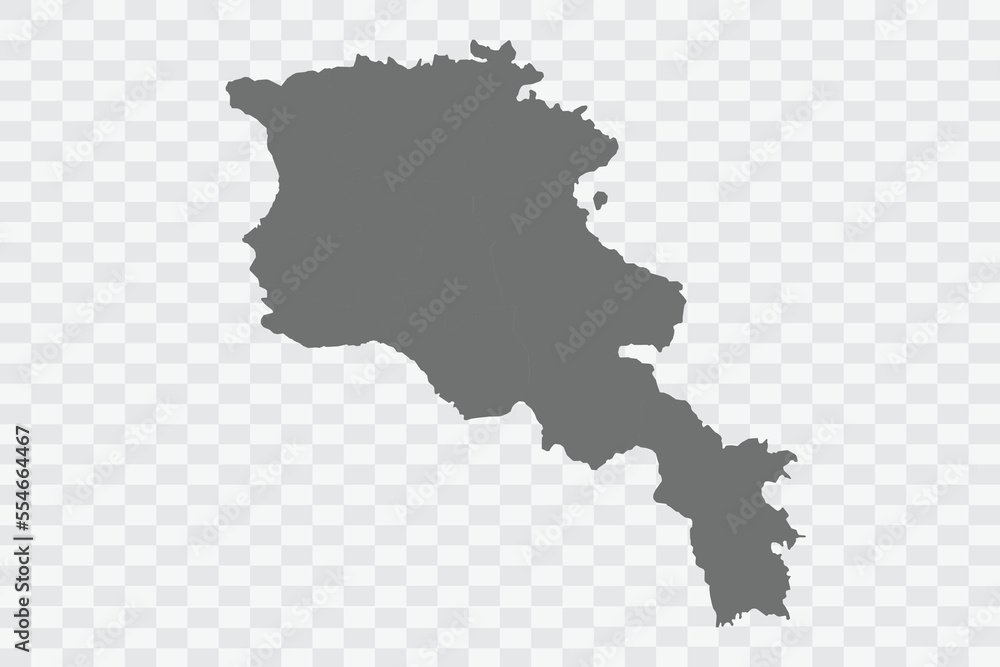 Armenia Map grey Color on White no demarcation line Background Png ...