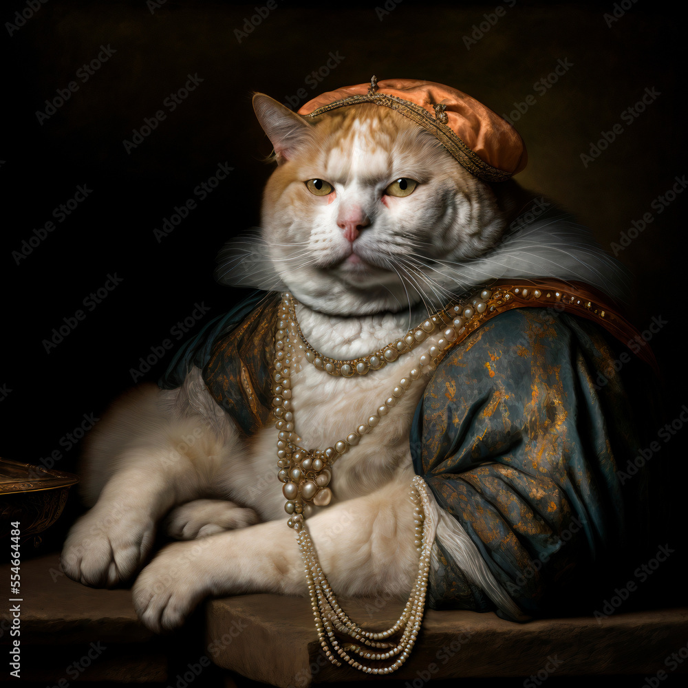Paintings of an arrogant wealthy richt fat cat, made with Generative AI ...