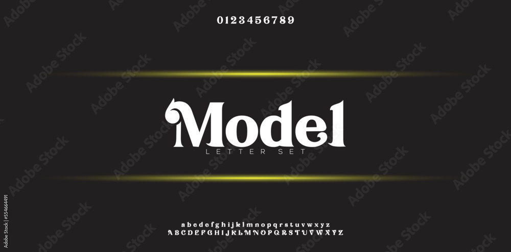 MODEL Luxury letter fonts and alphabet set. Modern tech typeface ...