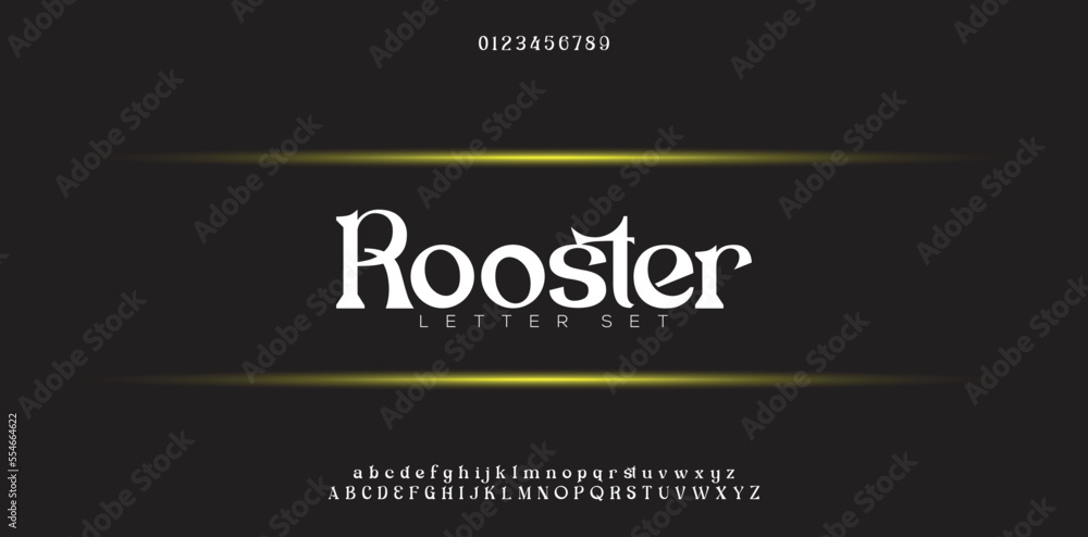 ROOSTER Luxury letter fonts and alphabet set. Modern tech typeface ...