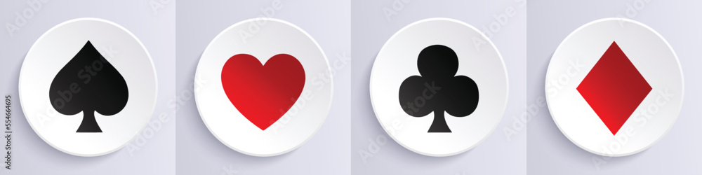 Four aces playing card symbols. Set of hearts, spades, clubs and ...