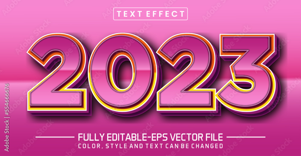 Editable 2023 text effect - 2023 text style theme. Stock Vector | Adobe ...