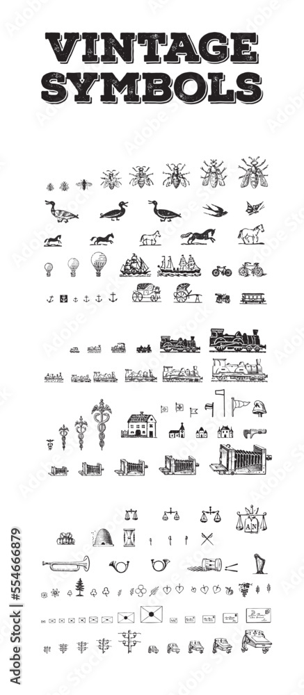 Typographic symbols used in printing in the 19th century Stock Vector ...