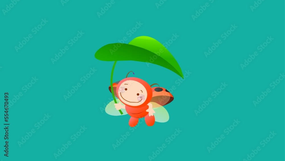 cartoon ladybird flying 2d animated background, ladybug Stock Video ...