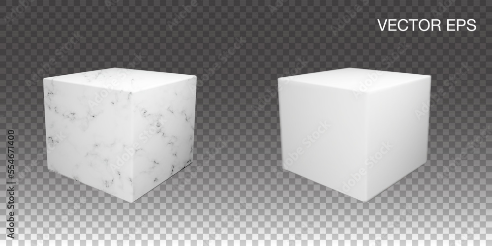 White marble podium with no background. Isolated 3d render of stone ...