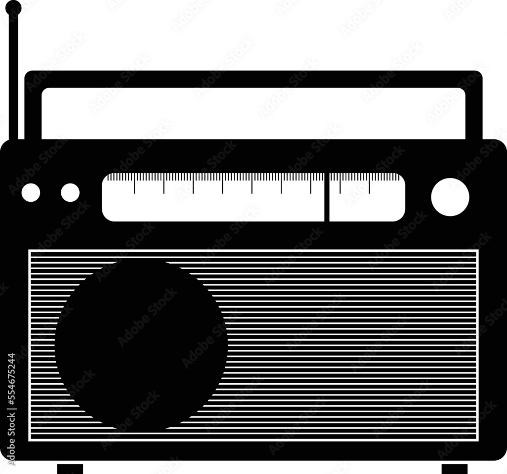 Radio icon vector, Old retro Receiver waves, tuner sign Isolated on ...