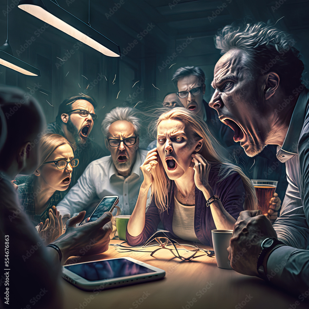 Generative AI, Generative, AI, group of people at meeting Stock ...