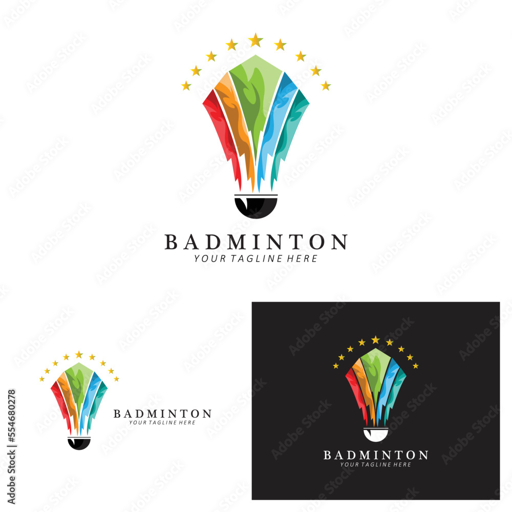 Badminton logo design, vector icon for athletics competitions Stock ...