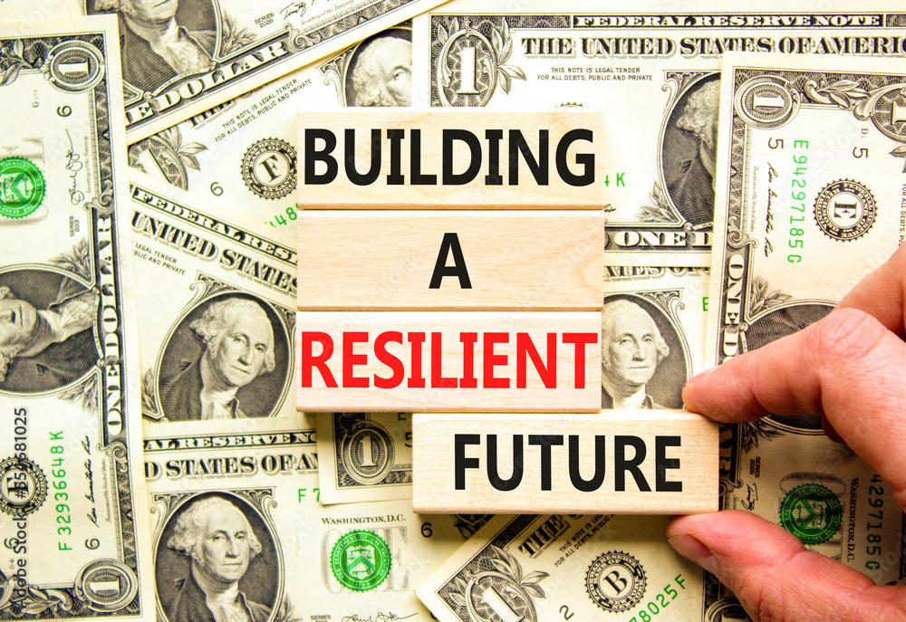 Building a resilient future symbol. Concept word Building a resilient ...