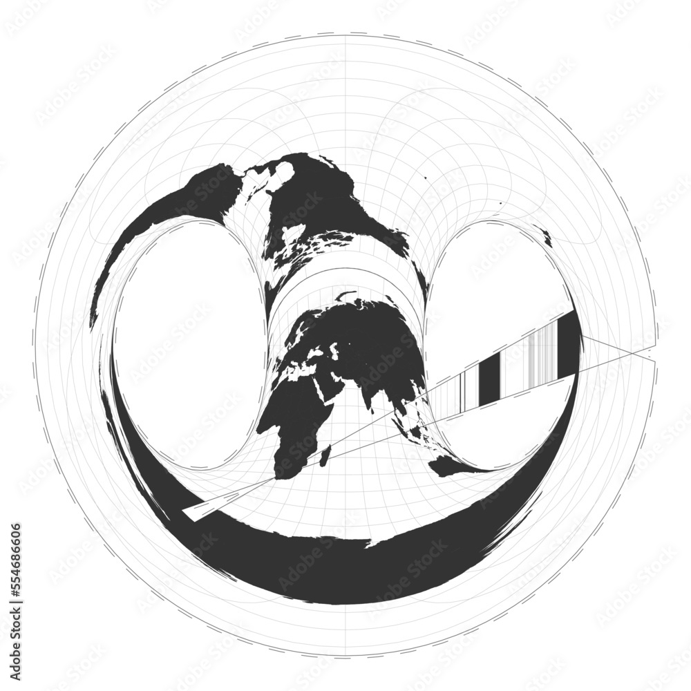 Vetor De Vector World Map Hammer Retroazimuthal Projection Plain World Geographical Map With