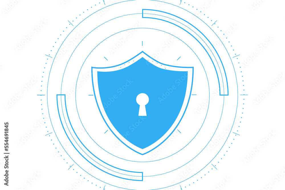 Cyber security technology concept , Shield With Keyhole icon with world ...