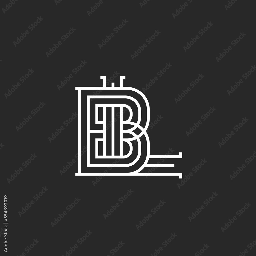 Monogram BL or LB initials logo creative design in medieval style ...