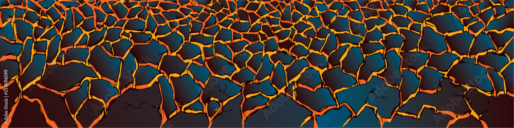 Molten magma. Vector drawing of volcanic lava Stock Vector | Adobe Stock