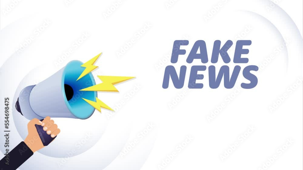 Hand hold megaphone. Fake news, realistic 3d megaphone, loudspeaker ...