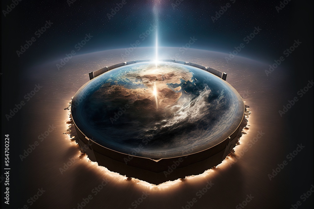The shape of the earth. Sci-fi background with planet and abstract ...