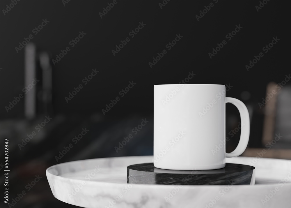 White mug mock up. Blank template for your design, advertising, logo ...