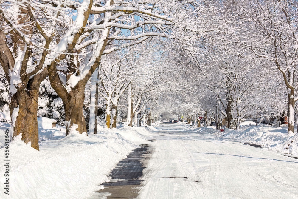 New Snow covers the park and the surrounding area in Wisconsin Stock ...