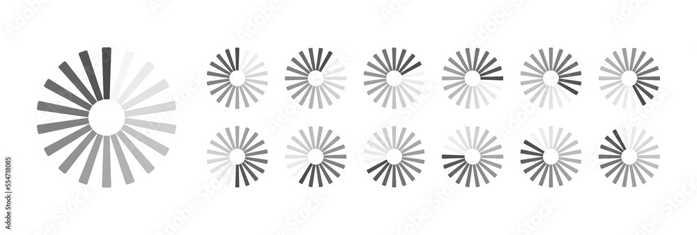 Circular Loading Buffering Icons Vector Video Ready for Animation Gif ...