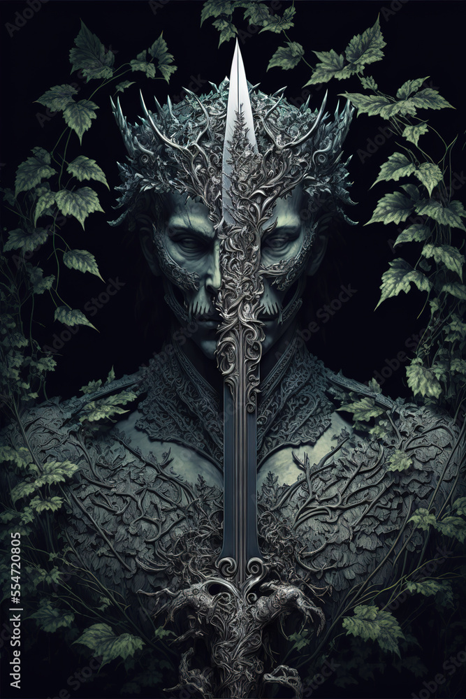 dark fantasy, berserk, loner, dark forest, horror, art illustration ...