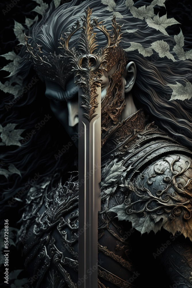 dark fantasy, berserk, loner, dark forest, horror, art illustration ...