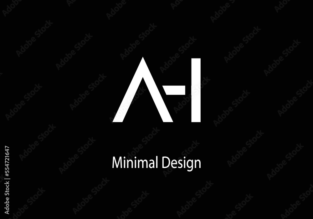 Alphabet AH monogram logo design Stock Vector | Adobe Stock