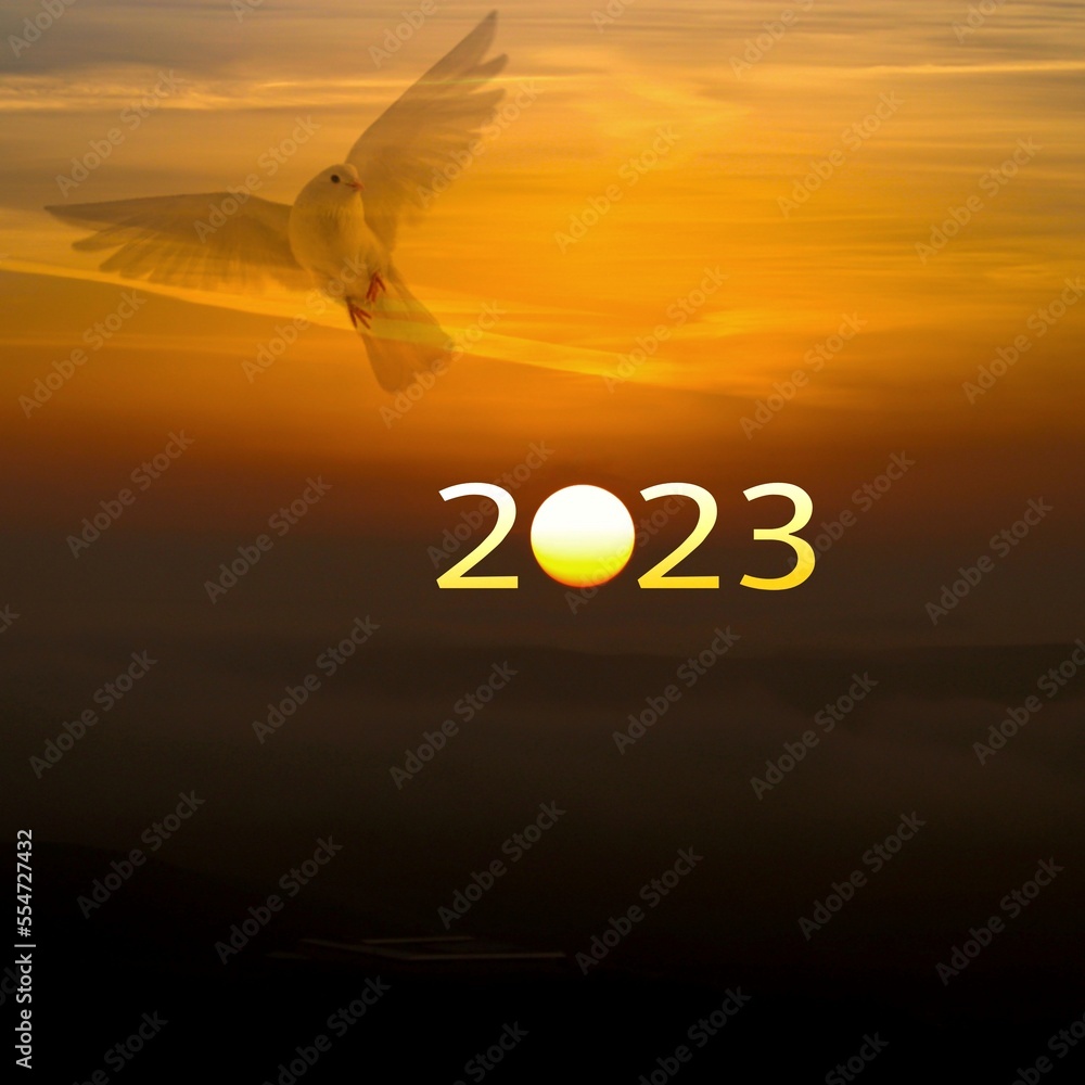Happy New Year 2023 Idea. Transition from 2022 to new year 2023 concept ...