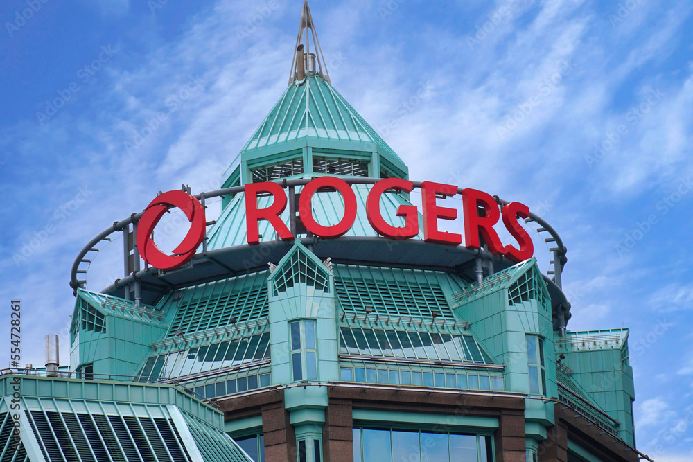Toronto, Canada - December, 2022: The top of the headquarters building ...