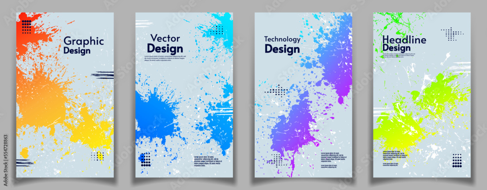 Gradient paint splash vector illustration. Design for poster, brochure ...