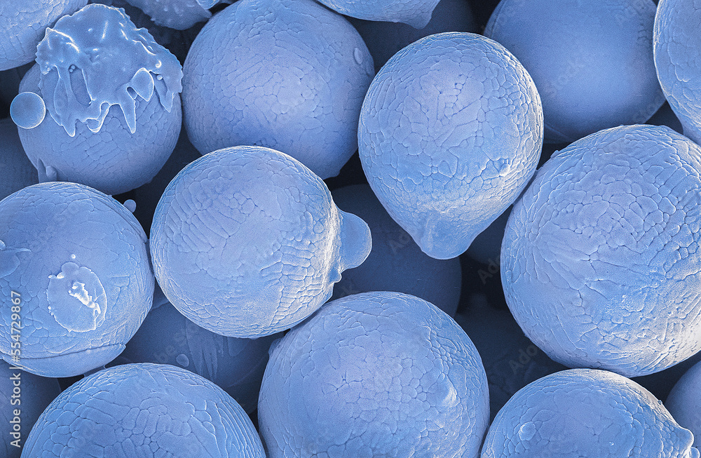 Blue caps for 3D printing, abstract background Stock Photo | Adobe Stock