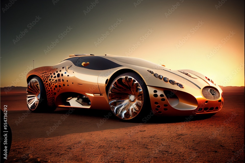 Generative AI render of a concept car Stock Illustration | Adobe Stock