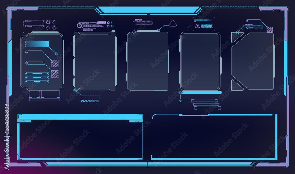 Futuristic interface ui elements. Holographic hud user interface ...